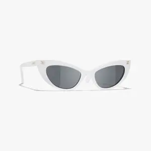 Chanel Cat Eye Sunglasses - White