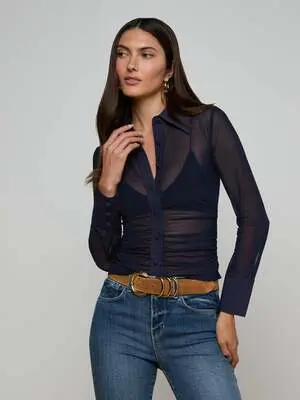L'Agence Isola Mesh Blouse