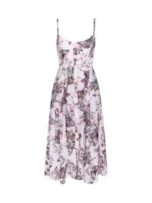 L'Agence Reanne Linen Blend Midi Dress