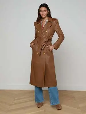 L'Agence Baylee Leather Trench Coat