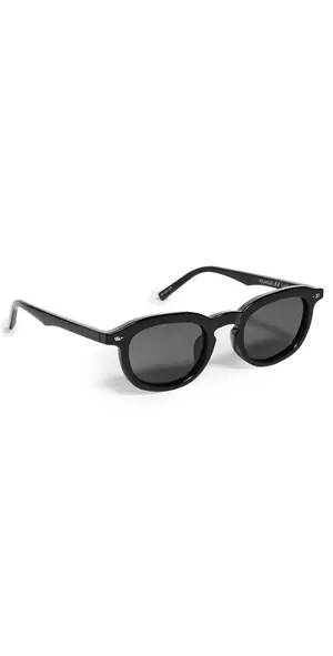Le Specs Heart Throb Round Frame Sunglasses - Black