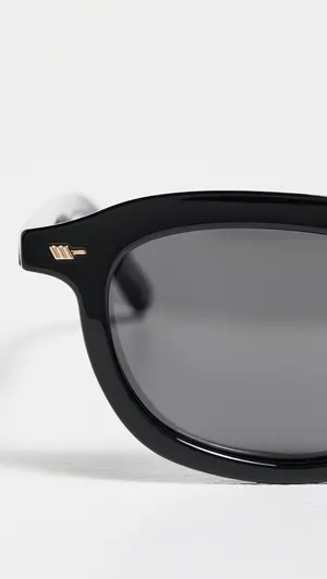Le Specs Heart Throb Round Frame Sunglasses - Black