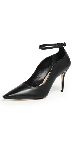 Cinq À Sept Riley Pointed-toe Ankle Strap Heels - Black