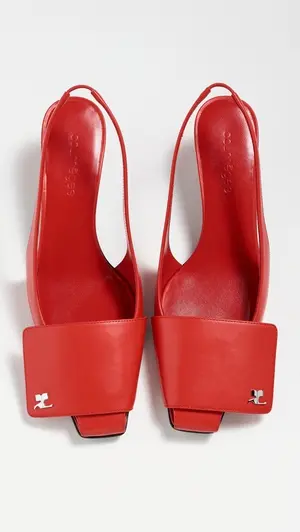 COURREGES Fold Kitten Slingbacks