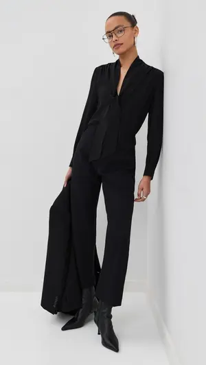 NILI LOTAN Colt Silk Blouse - Black