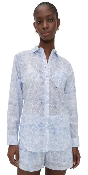 MAREA Seashell Print Cotton Shirt