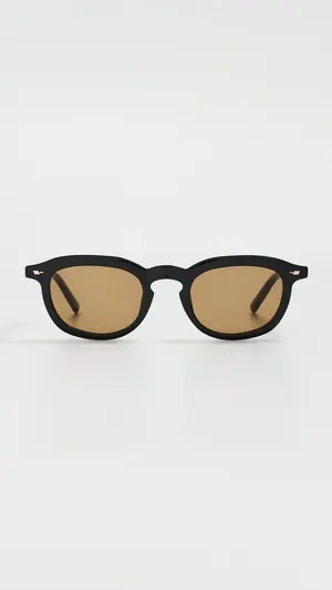 Le Specs Heart Throb Round Sunglasses - Black