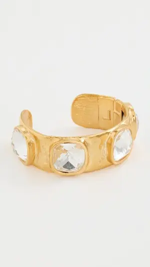 KENNETH JAY LANE Hammered Hinged Cuff Bracelet