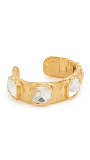 KENNETH JAY LANE Hammered Hinged Cuff Bracelet