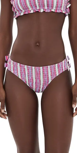 DAMSON MADDER Shirred Bow Bikini Bottom - Pink