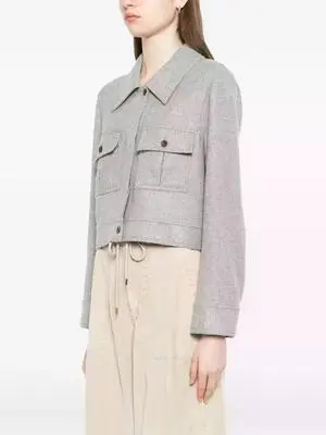 N.peal Cashmere Cropped Jacket - Grey