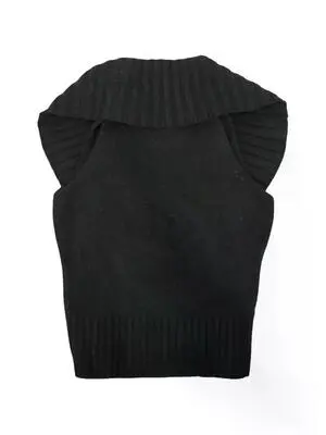 Cult Gaia Chen Open-back Ribbed Top - Black