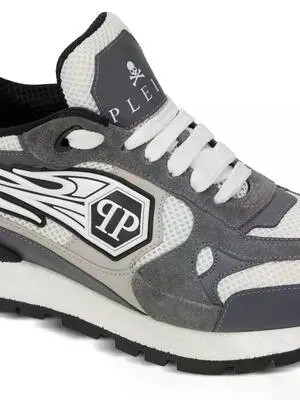 Philipp Plein Logo Patch Runner Sneakers - Grey