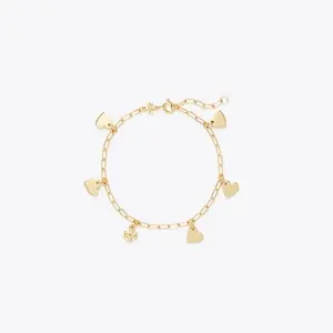 Tory Burch Curiosity Heart Charm Bracelet - Tory Gold