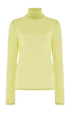 Gabriela Hearst Cashmere And Silk Knit Turtleneck - Lime Adamite