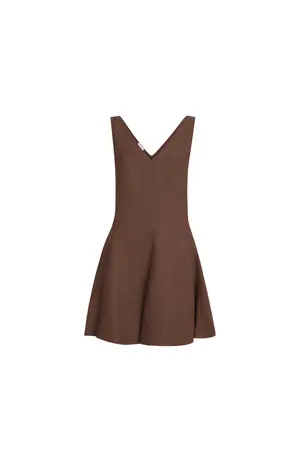 Brunello Cucinelli Fluid Twill Mini Dress - Cocoa