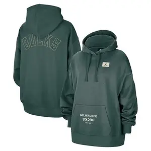 JORDAN BRAND Milwaukee Bucks Courtside Statement Edition Oversize Pullover Hoodie - Green