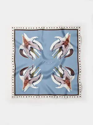 ALAS Hand Rolled Floral Print Silk Scarf - Print 'garden Of Alas'