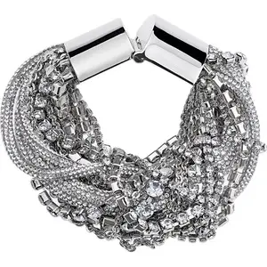 AREA Messy Chain Crystal Bracelet - Clear Crystal/silver