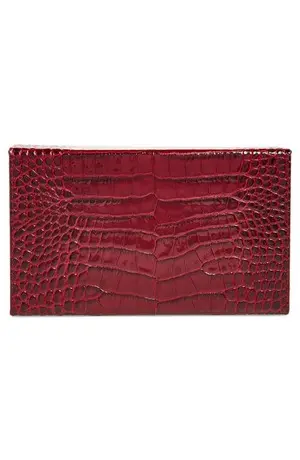 TOM FORD East/west Croc-embossed Leather Clutch - Ruby Red
