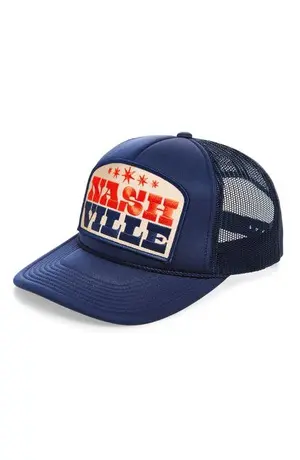 LOCAL BEACH Nashville Patch Trucker Hat - Navy