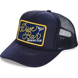 LOCAL BEACH Dive Bar Drinking Club Trucker Hat - Navy