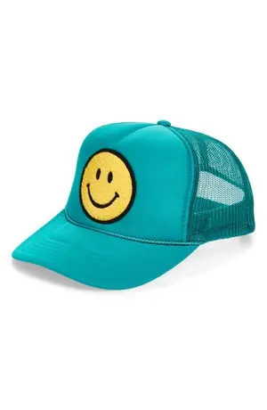 LOCAL BEACH Smiley Patch Trucker Hat - Jade