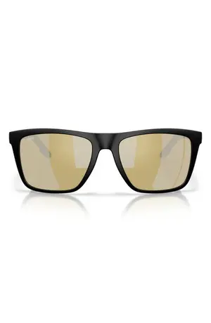 COSTA DEL MAR Mainsail Xl 59mm Mirrored Polarized Square Sunglasses - Black/sunrise Silver 580g