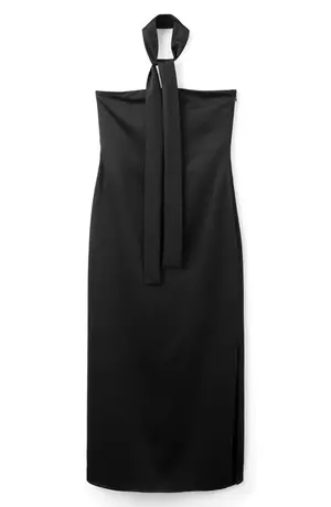 Mango Satin Halter Maxi Dress