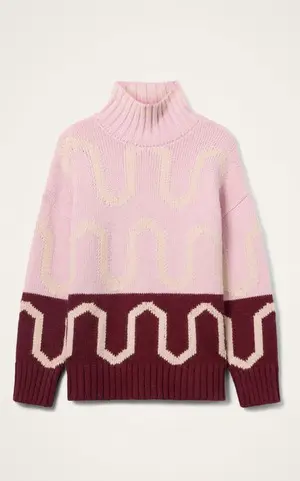 La DoubleJ Comber Two-tone Alpaca Blend Turtleneck - Multicolor