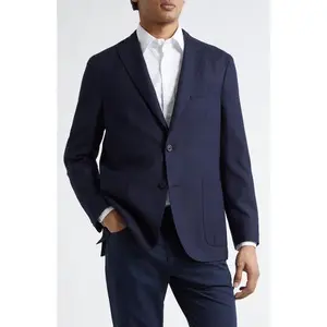 Boglioli K-jacket Virgin Wool Hopsack Sport Coat - Navy-0780