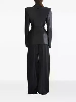 MUGLER Pinstriped Wide-leg Trousers