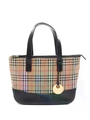 Burberry 2010's Nova Check Leather Tote Bag