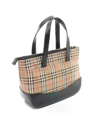 Burberry 2010's Nova Check Leather Tote Bag