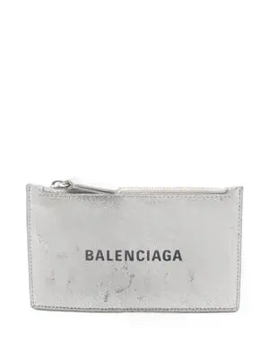 Balenciaga 2000s Everyday Glitter-finish Card Holder - Silver