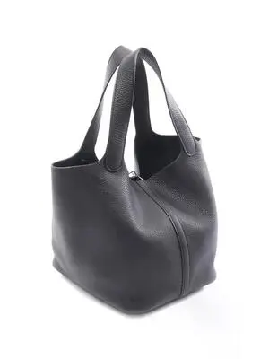 Hermès 2020 Lock Leather Tote - Black
