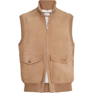 Brunello Cucinelli Suede Vest - Light Brown