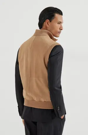 Brunello Cucinelli Suede Vest - Light Brown