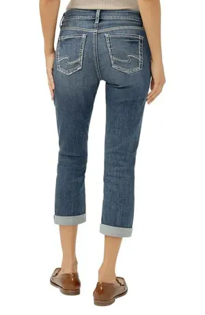 SILVER JEANS CO. Elyse Curvy Mid Rise Capri Jeans
