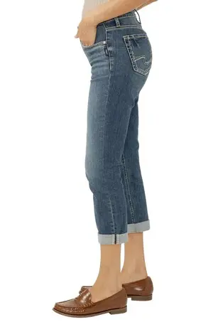 SILVER JEANS CO. Elyse Curvy Mid Rise Capri Jeans