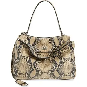 Balenciaga Medium Rodeo Python Print Leather Top Handle Bag