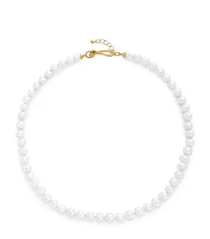 Monica Vinader Vermeil And Pearl Necklace - Gold