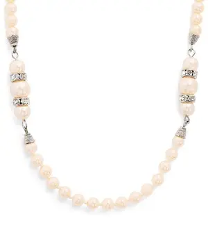Alessandra Rich Faux Pearl Necklace - Silver
