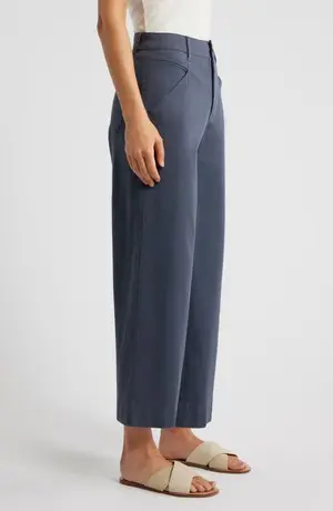 Wit & Wisdom Wyatt Skyrise Crop Wide Leg Twill Pants - Shadow