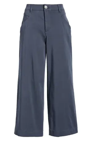 Wit & Wisdom Wyatt Skyrise Crop Wide Leg Twill Pants - Shadow