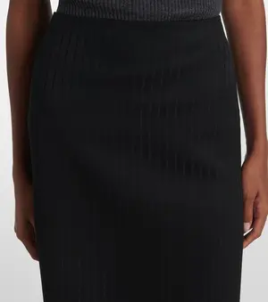 Calvin Klein Ribbed-knit Wool Mini Skirt