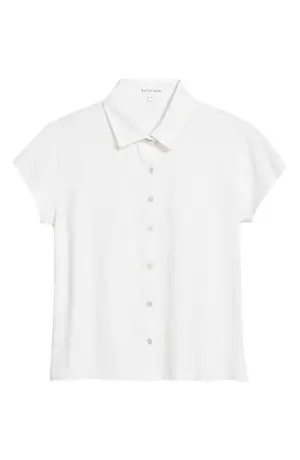 Bella Dahl Cap-sleeve Cotton-modal Blend Shirt - White