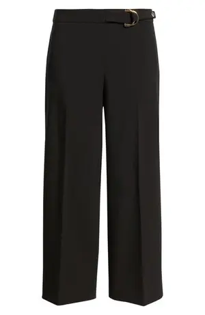 Anne Klein Pull-on Cropped Wide Leg Pants - Anne Black