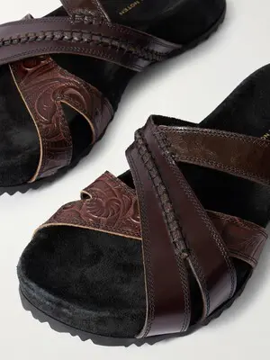 Dries Van Noten Embossed Leather Sandals