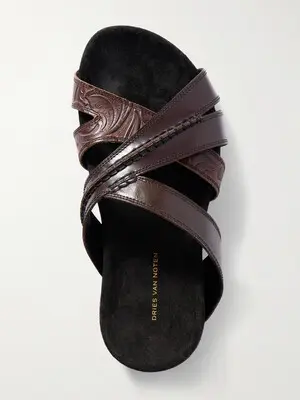Dries Van Noten Embossed Leather Sandals